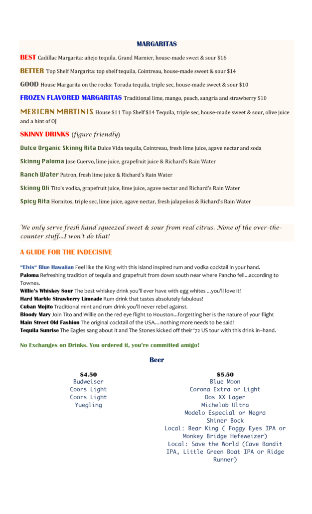 Menu - Oli's Kitchen